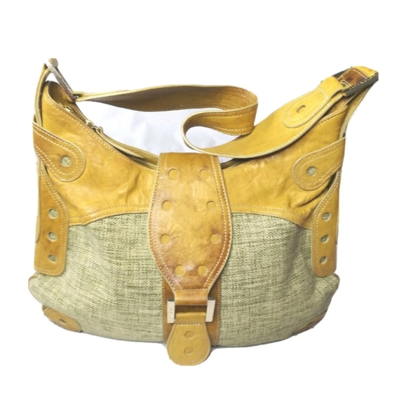 David & Scotti | Bags | Vintage David Scotti Hobo Shoulder Bag Jute ...